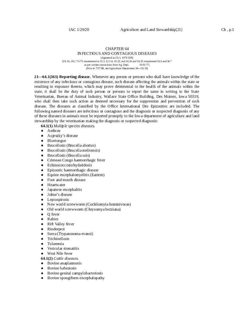 410-IAC-1-Communicable-Disease. ... Doc Template | pdfFiller