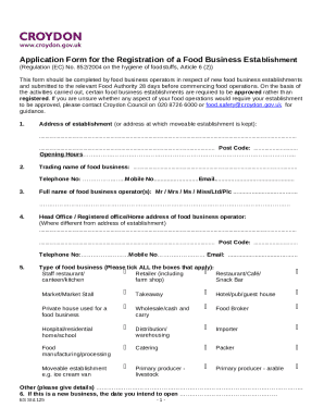 Food Registration 5 Doc Template | pdfFiller
