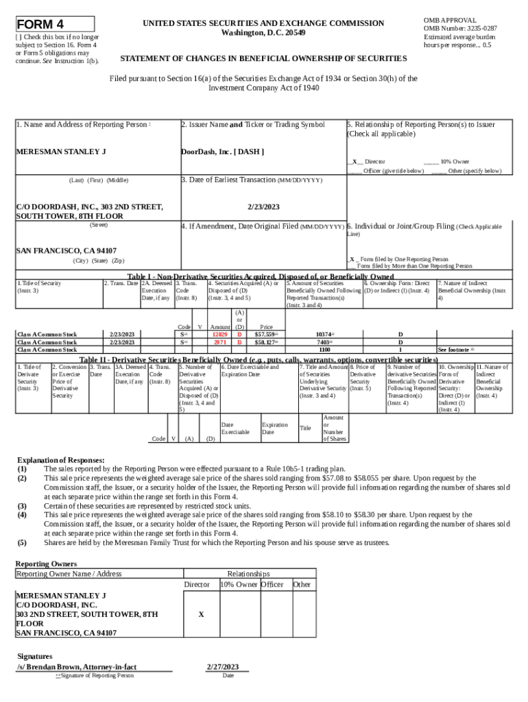 The sales reported by the Reporting Person were effected pursuant to a ...