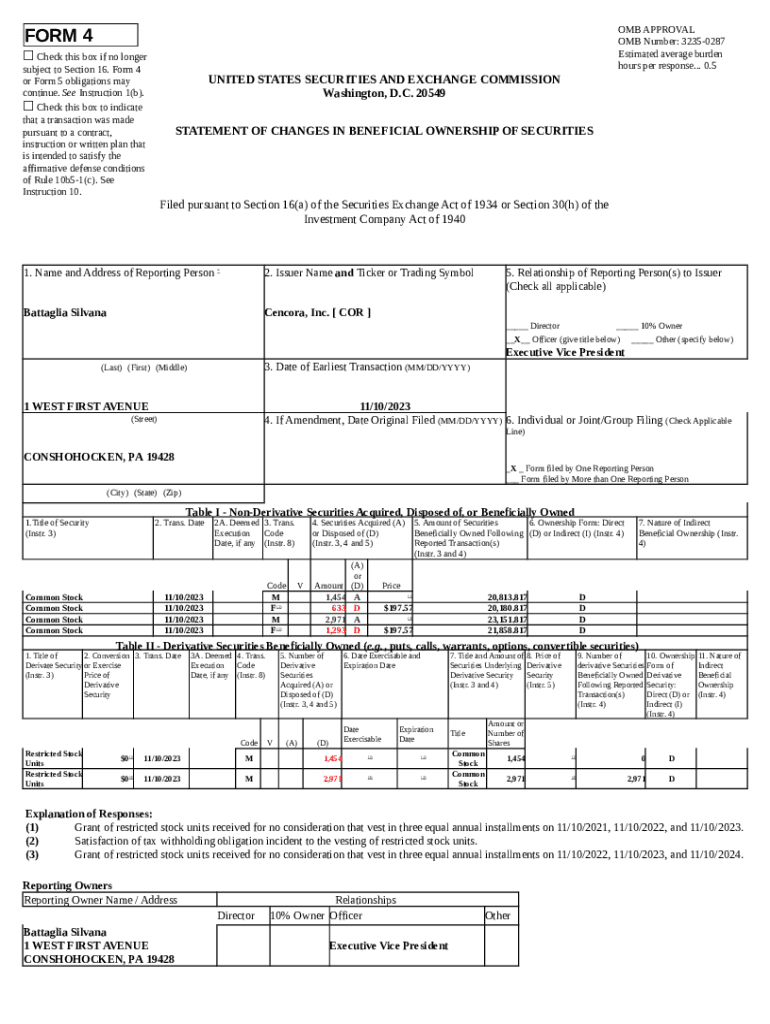 Cencora, Inc Doc Template | pdfFiller
