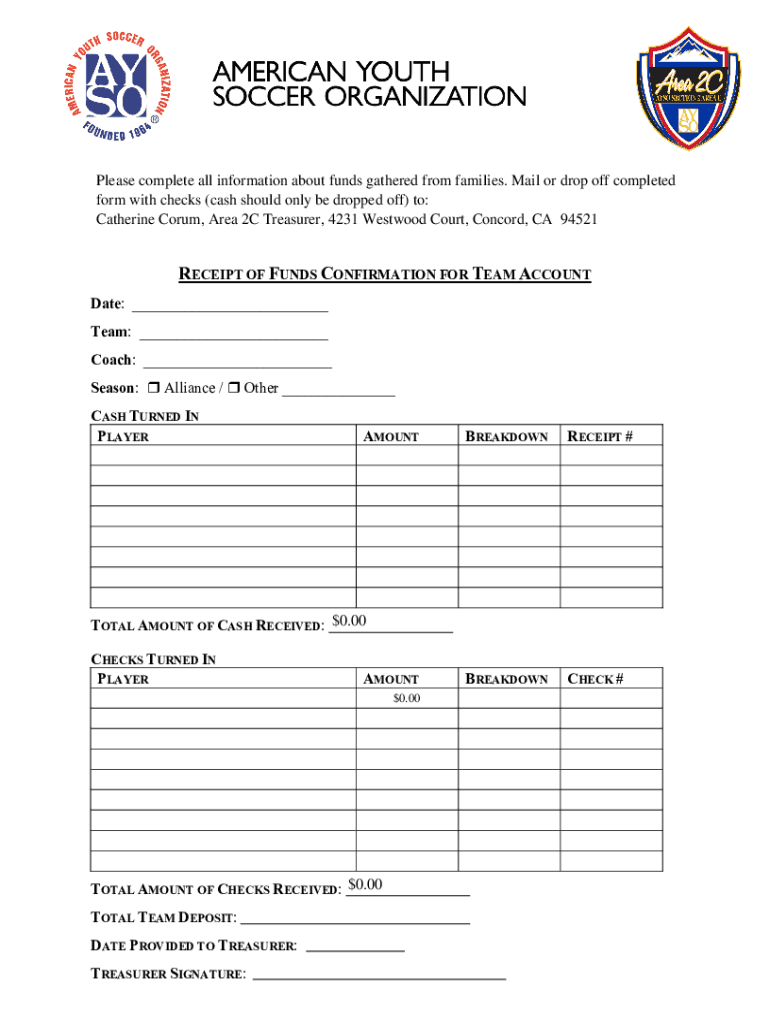 Fillable Online receipt of funds confirmation for team account - cloudfront.net Fax Email Print ...