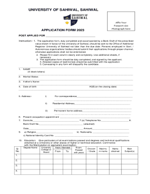 Fillable Online Instructions for submitting Application Forms Fax Email Print - pdfFiller