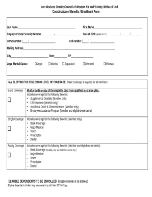 COB / Enrollment Doc Template | pdfFiller