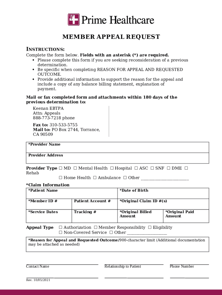 Provider Claim Reconsideration Request * Doc Template | pdfFiller