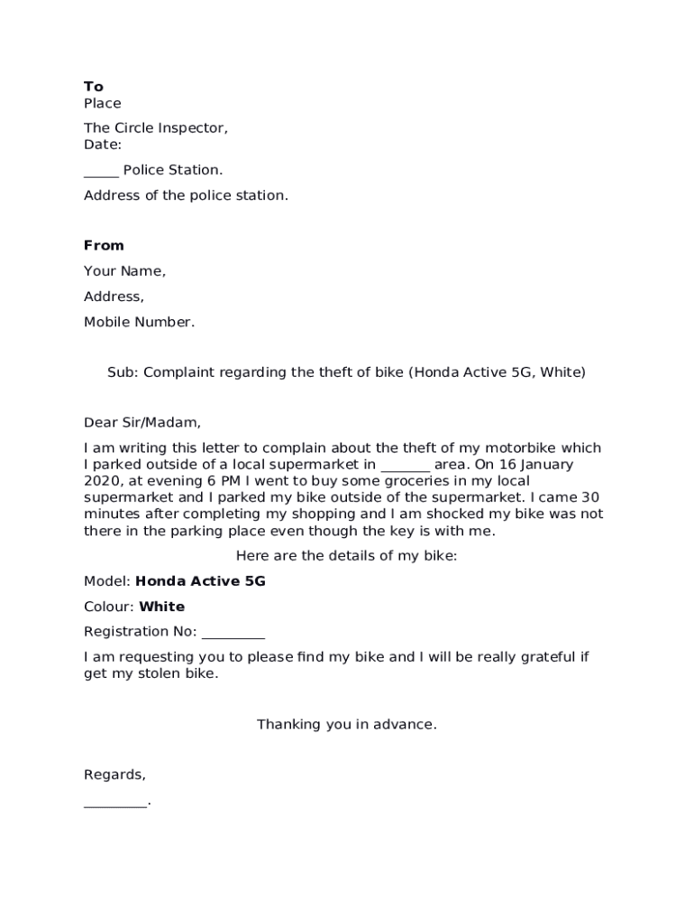 Complaint-letter-to-the-police-station-regarding-theft-of- ... Doc ...