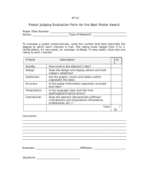 Poster Evaluation Directions Doc Template | pdfFiller