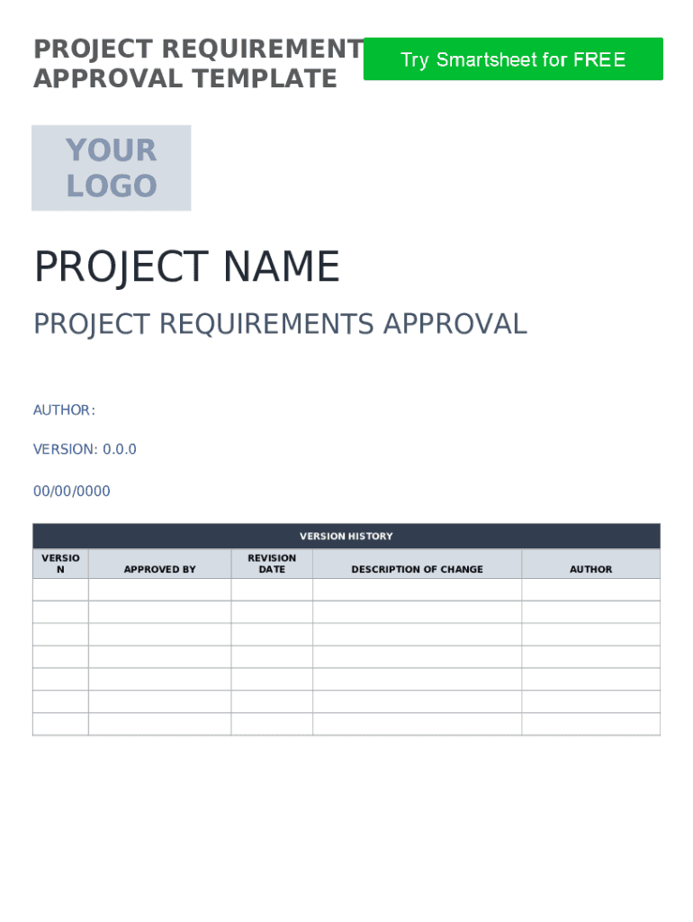 project requirements approval template your logo Doc Template | pdfFiller