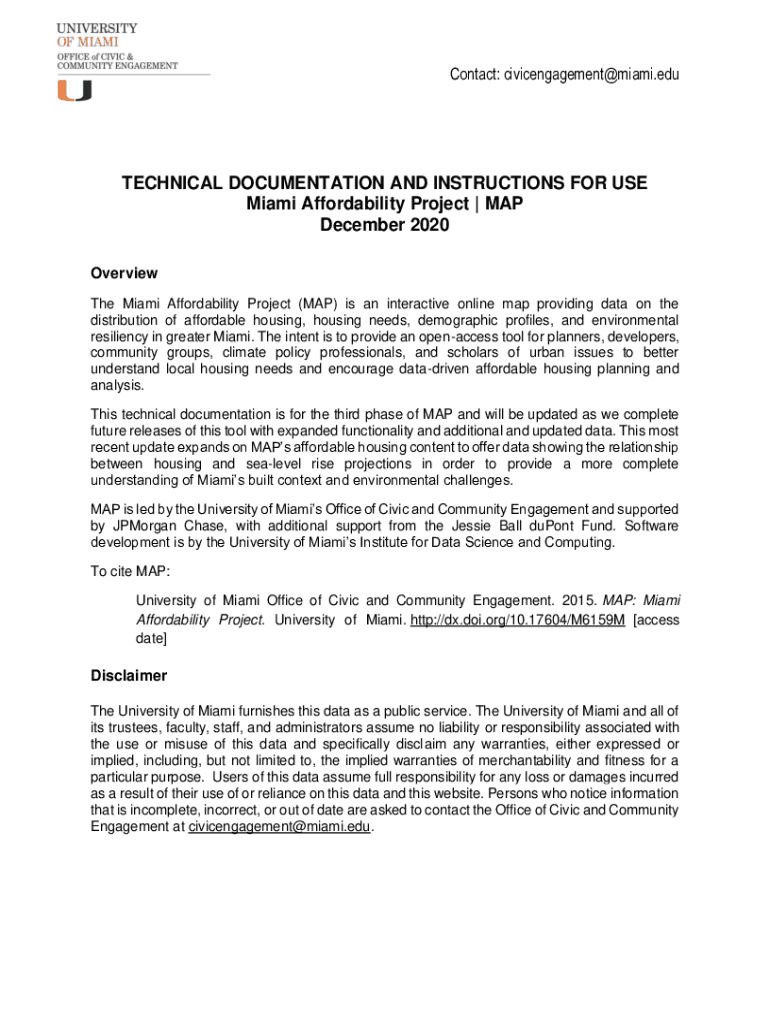 Fillable Online Powerful Miami Affordability Project tool now updated ...