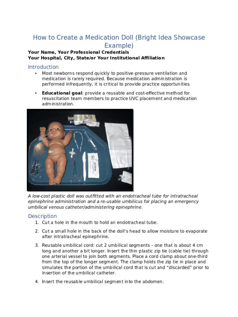 How to Create a Medication Doll (Bright Idea Showcase ... Doc Template ...