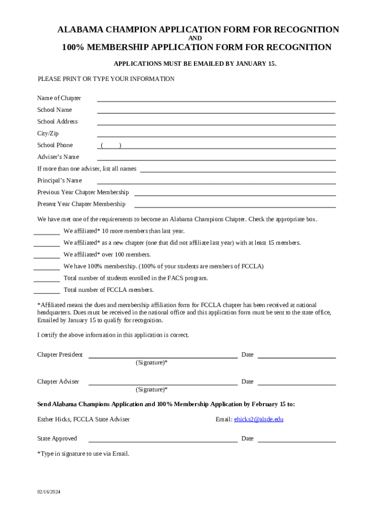 100% membership application for recognition Doc Template | pdfFiller