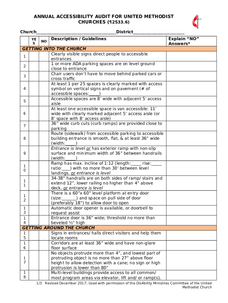 Annual Accessibility Audit for United Methodist ... Doc Template ...