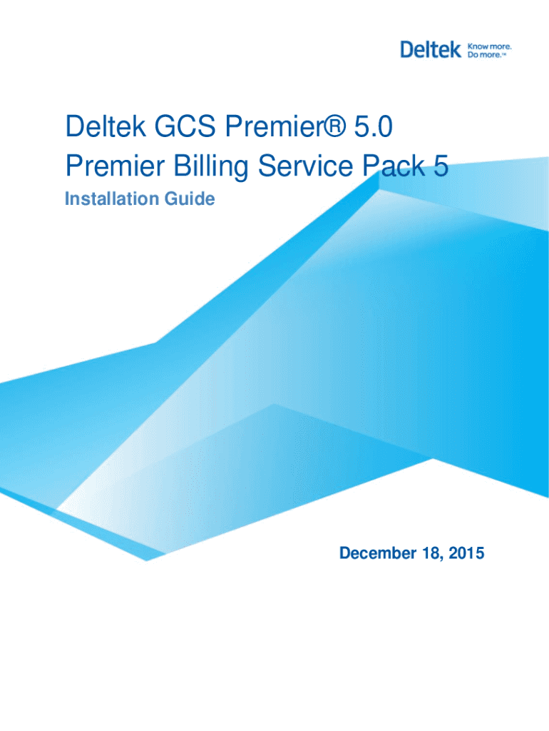 Fillable Online Deltek GCS Premier 5.0 Premier Billing Service Pack 5 Fax Email Print - pdfFiller