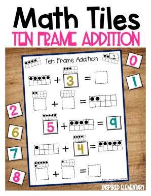 Fillable Online Math Tiles Ten Frame Addition by Inspired Elementary ...