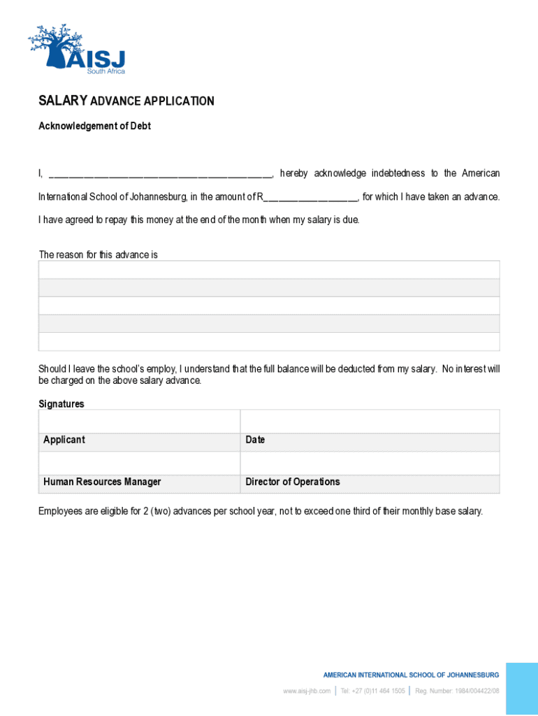 Fillable Online Salary Advance Form NEW.docx Fax Email Print - pdfFiller