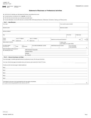Fillable Online Completing Form T2125 Fax Email Print - pdfFiller