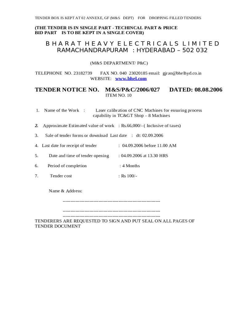 TENDER BOX IS KEPT AT 02 ANNEXE, GF (M&SDEPT)FORDROPPING FILLED TENDERS ...