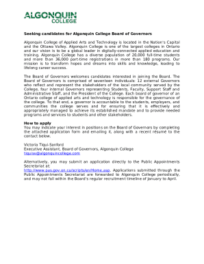 Governor Candidate Application Doc Template | pdfFiller