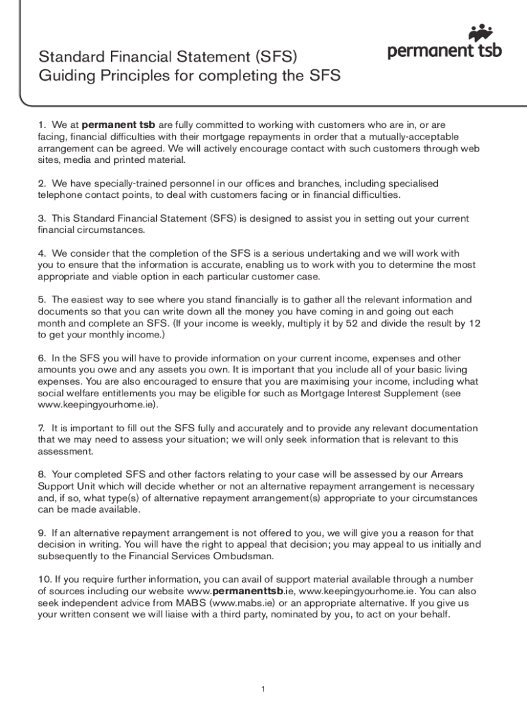 Fillable Online Permanent Tsb Statement Form. Financial Services Fax ...
