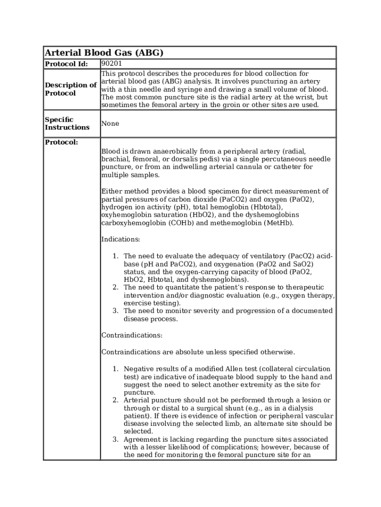 Arterial Blood Gas (ABG): What It Is, Purpose, Procedure & ... Doc ...