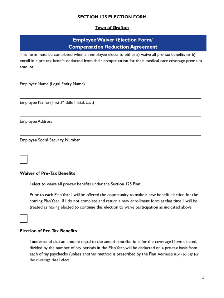 Fillable Online Can election to a Cafeteria Plan be applied ...