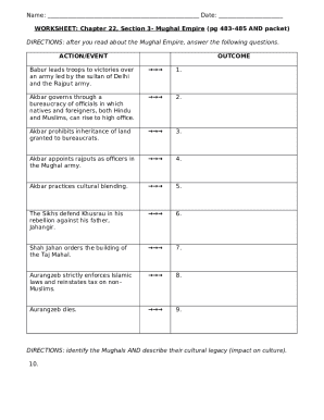 WORKSHEET ch 22 section 3 Mughal Empire.docx Doc Template | pdfFiller