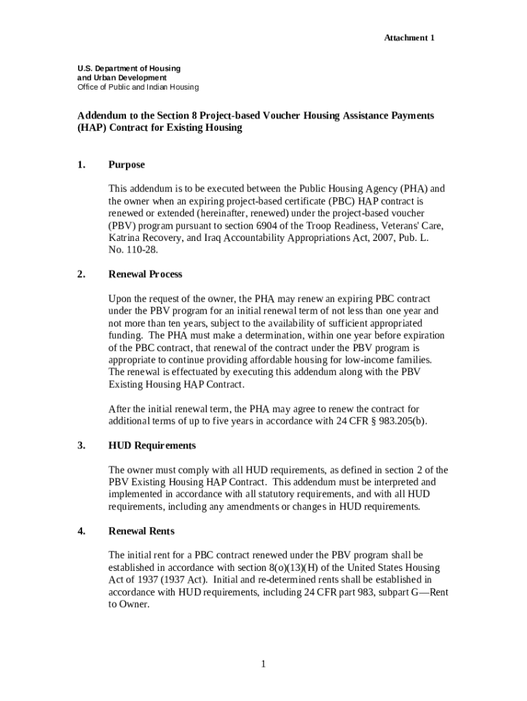 1 Addendum to the Section 8 Project-based Voucher Housing ... Doc ...
