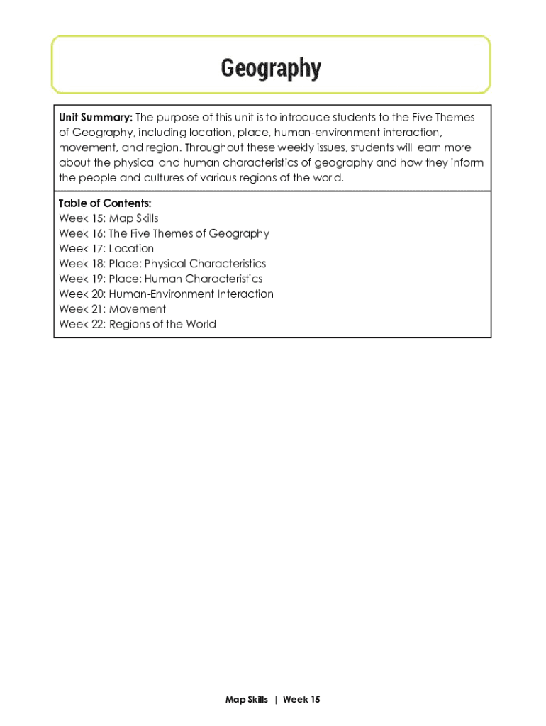 Fillable Online Five Activities for Teaching Geography's Five Themes Fax Email Print - pdfFiller