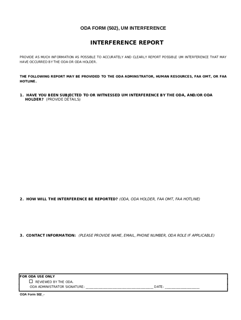 ODA (110), UM INTERACTION TRACKING Doc Template | pdfFiller