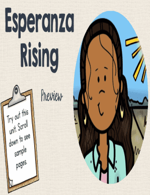 Esperanza Rising Novel Study Pdf - Fill Online, Printable, Fillable ...