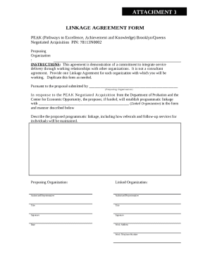 attachment 3 linkage agreement Doc Template | pdfFiller