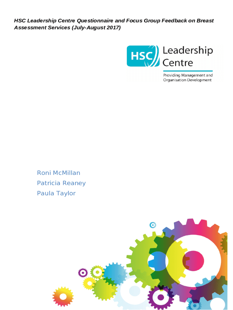 HSC Leadership Centre Questionnaire and Focus Group ... Doc Template | pdfFiller