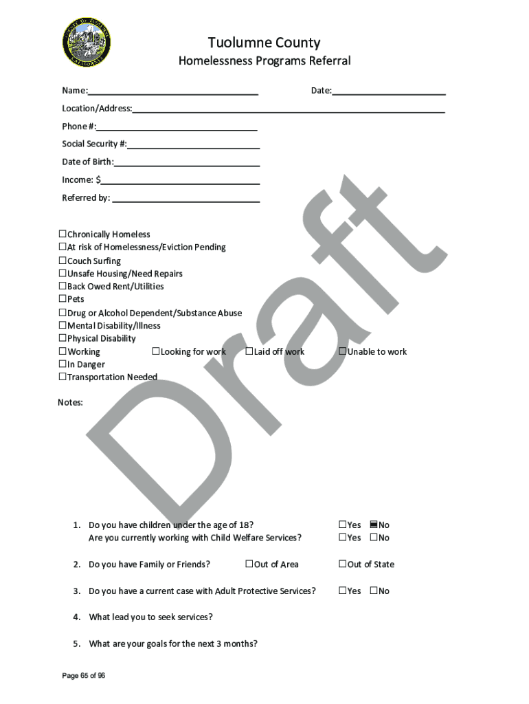 Fillable Online Homeless Housing Program Fax Email Print - pdfFiller