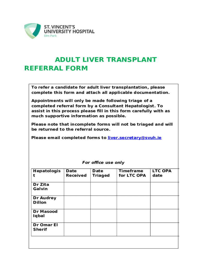 The Liver Transplant Assessment Clinic Referral Fax ... Doc Template ...