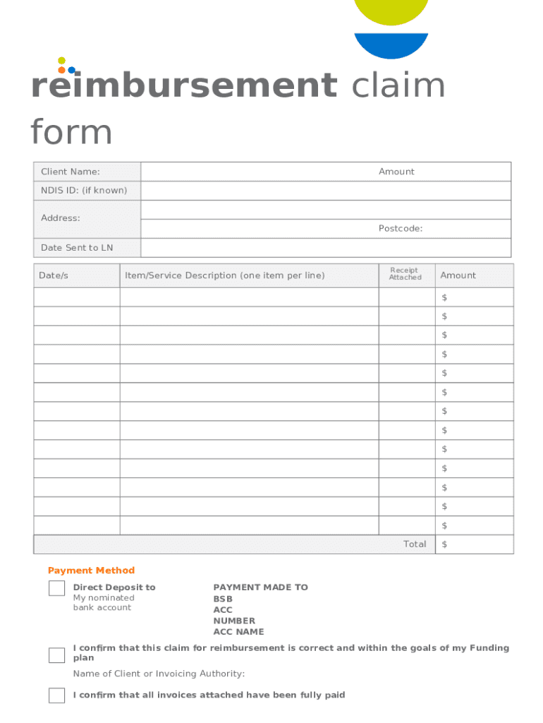 customer reimbursement claim Doc Template | pdfFiller