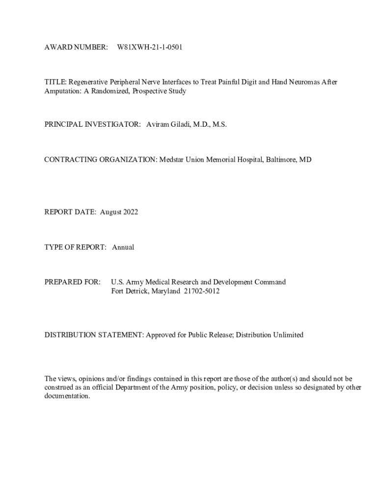 Fillable Online Regenerative Peripheral Nerve Interfaces to Treat ...