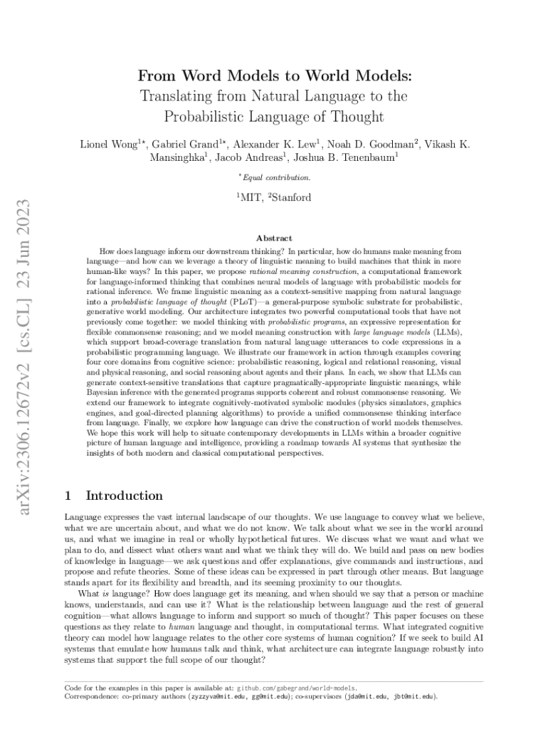Fillable Online 2306.12672 From Word Models to World Models Fax Email ...