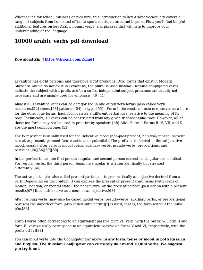 Fillable Online Build Your Arabic Vocabulary: 1000 Key Words to Move ...