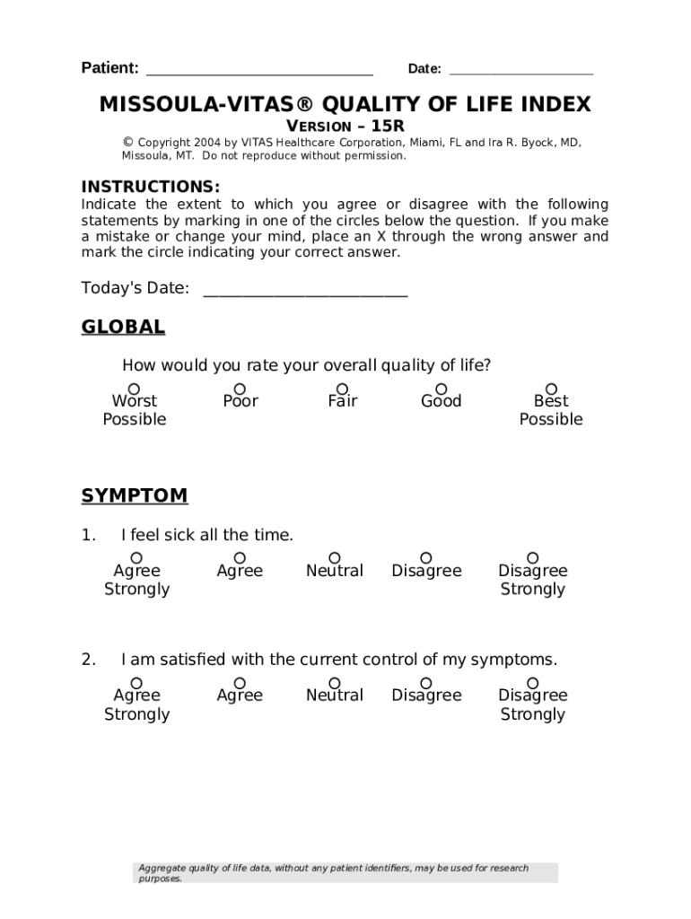 Measuring quality of life for patients with terminal illness Doc ...