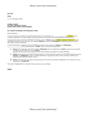 sender id registration Doc Template | pdfFiller