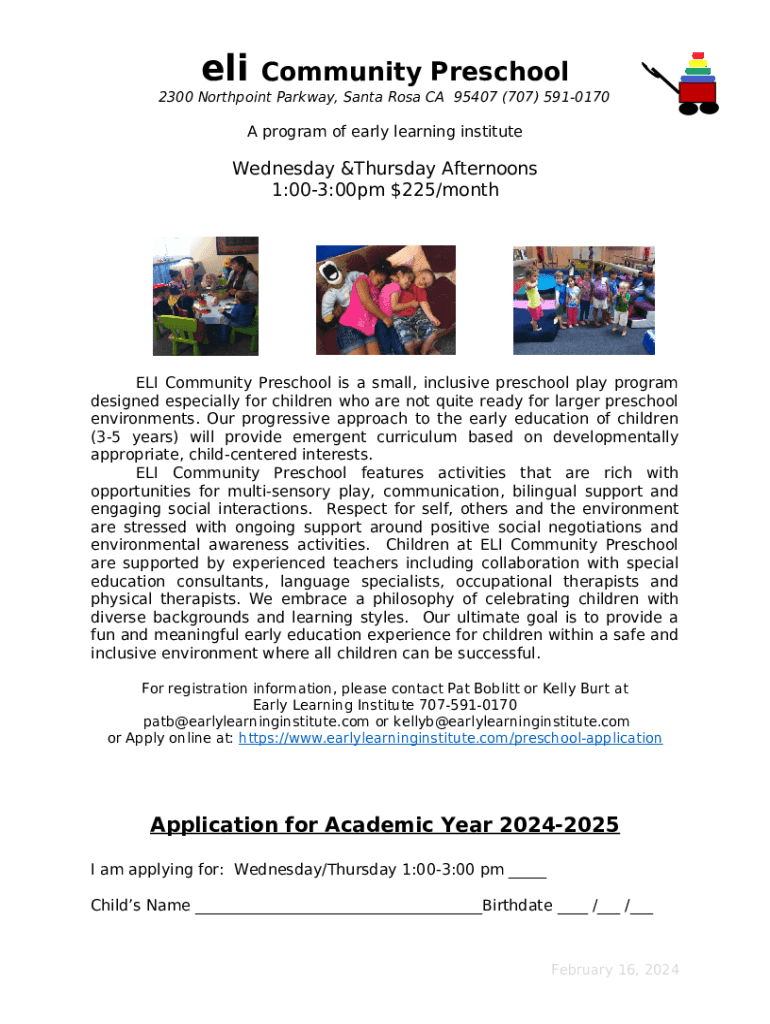 Lake Washington School District Preschool Program Doc Template | pdfFiller