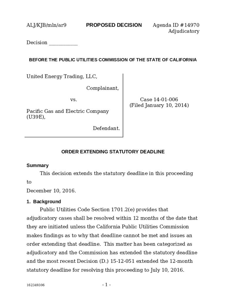 Assignment of Proceeding - docs cpuc ca Doc Template | pdfFiller