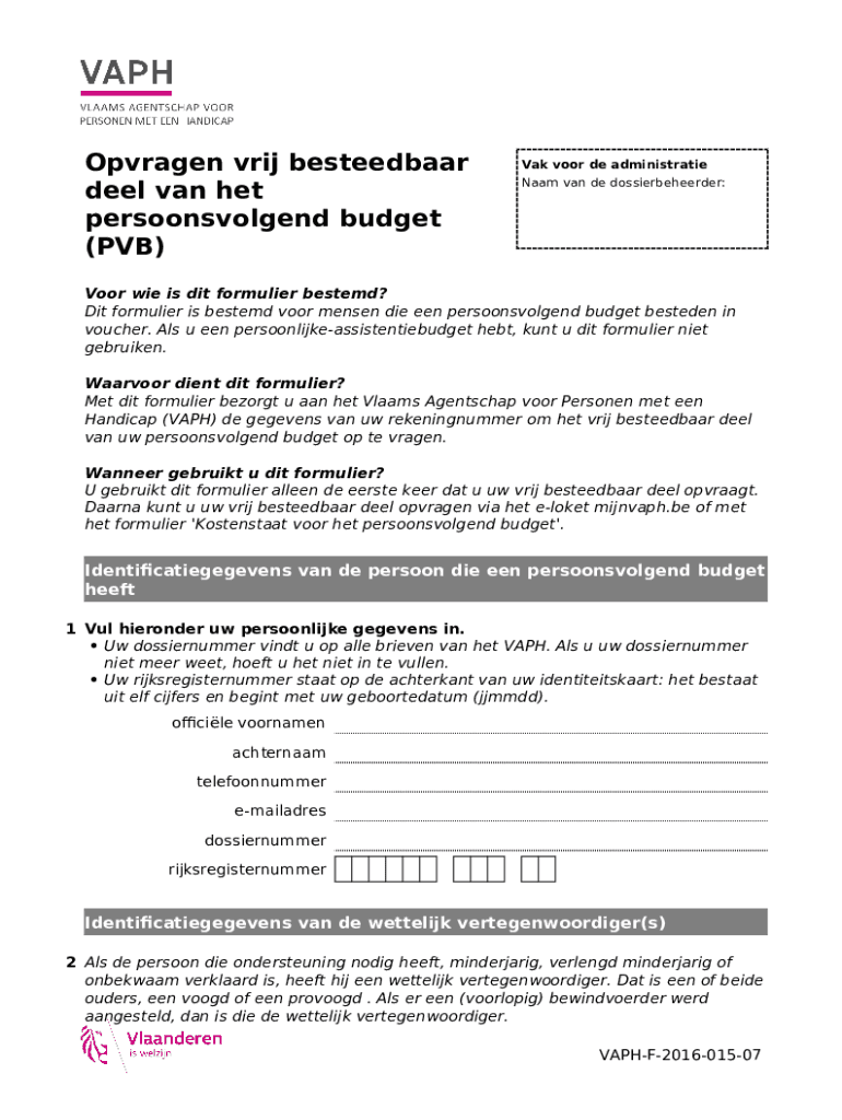 Het Persoonsvolgend budget voor personen met een ... Doc Template ...