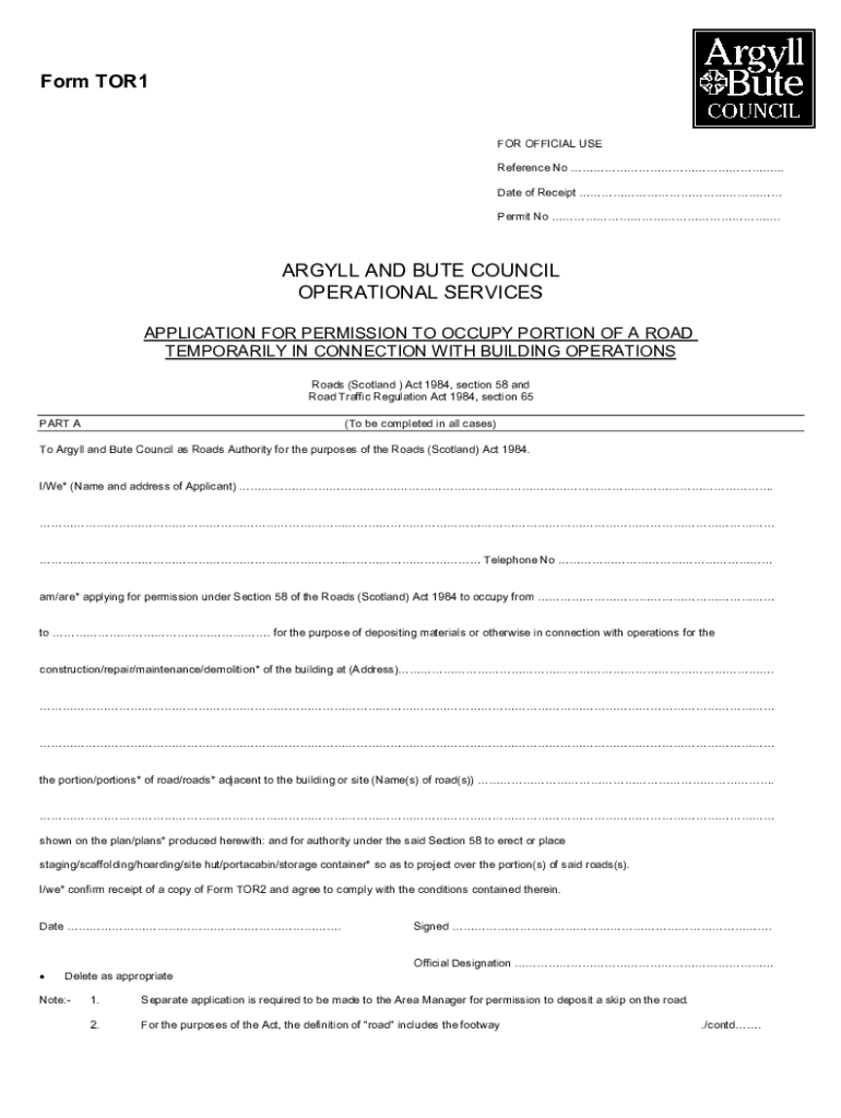 Fillable Online FORM TOR 1 Fax Email Print - pdfFiller