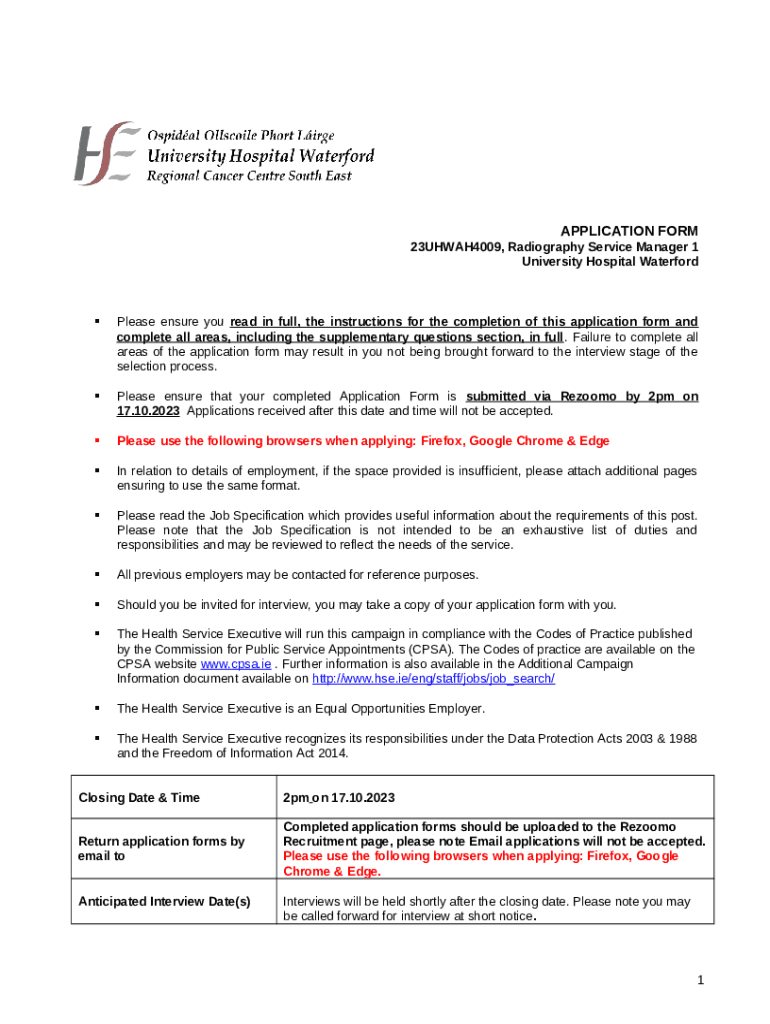 Grade V Radiology Administration Officer University ... Doc Template | pdfFiller
