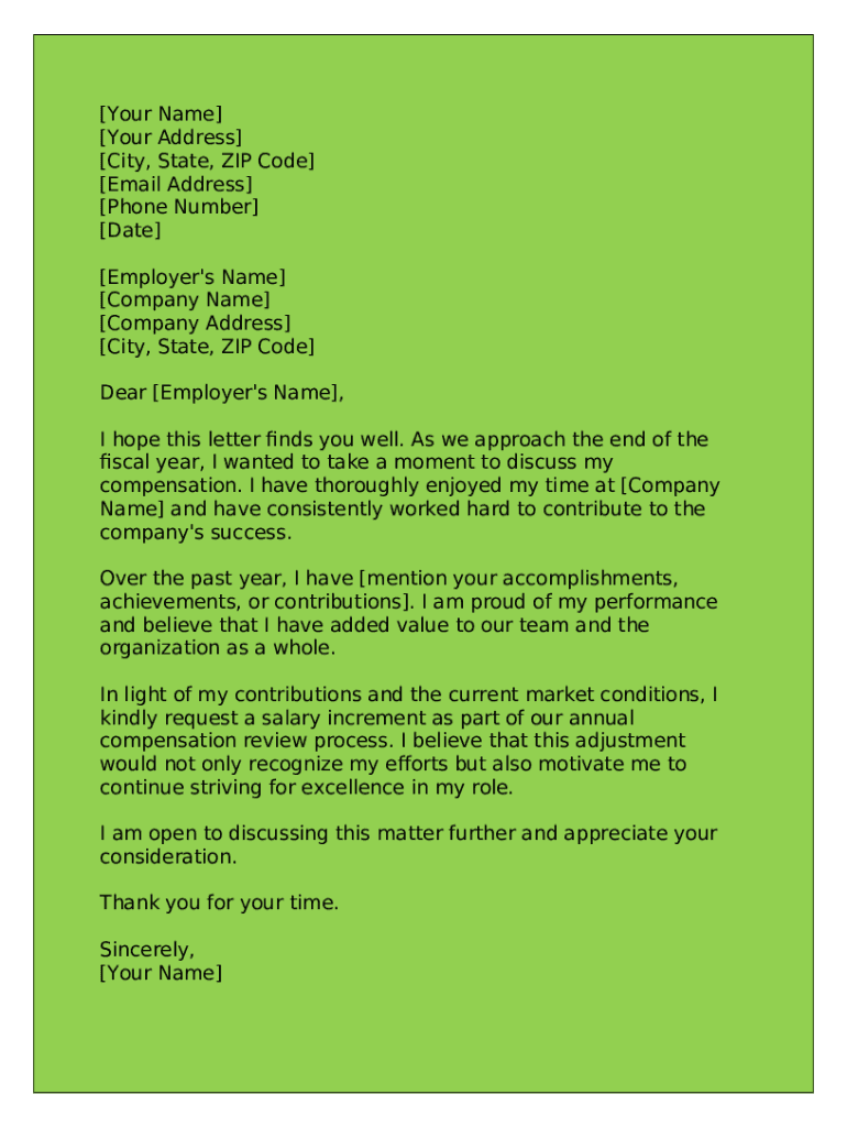Top 5 Salary Increment Request Letter at (Download ... Doc Template ...