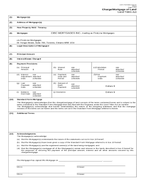 Charge/Mortgage of Land Land Titles Act Doc Template | pdfFiller