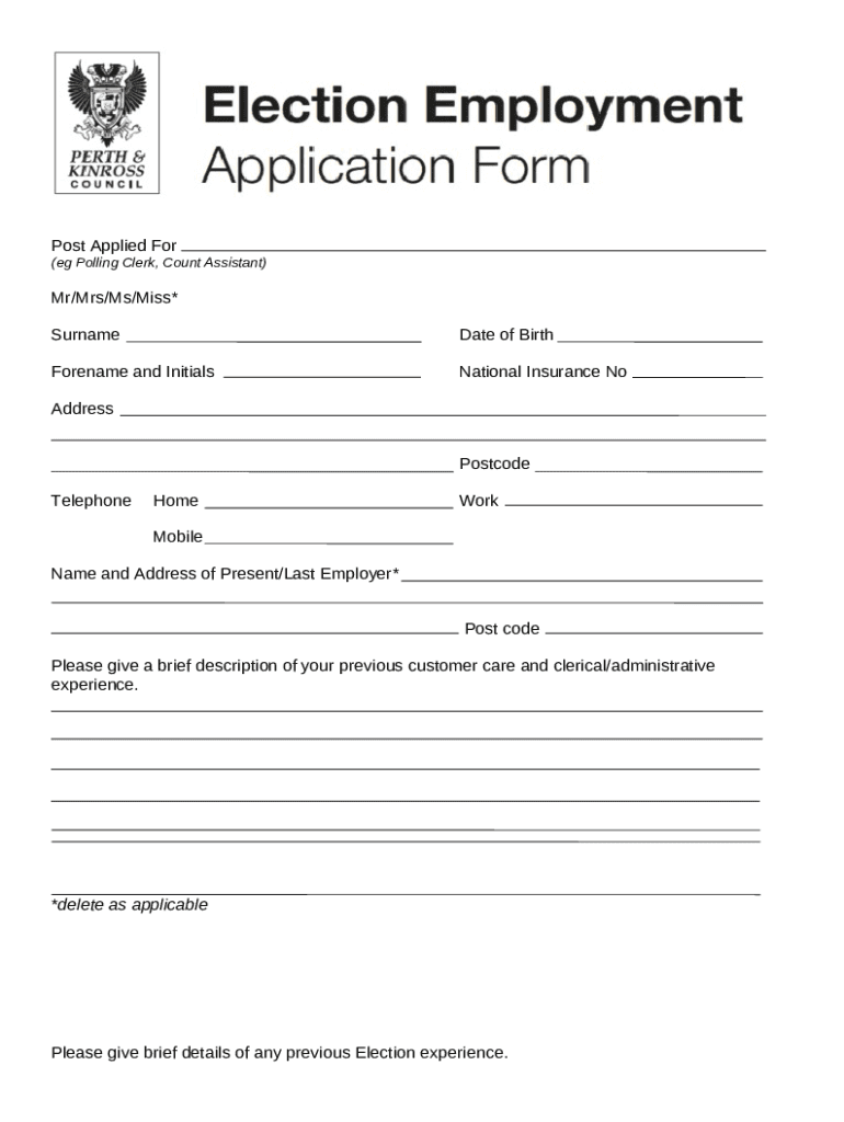 Local government election nomination pack Doc Template | pdfFiller