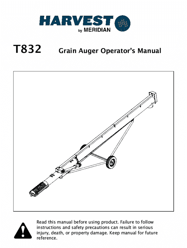 Fillable Online T832 Grain Auger Operator's Manual Fax Email Print ...