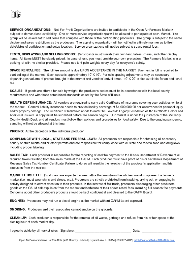 Fillable Online Artisan Vendor Application - Farmers Market at the Dole Fax Email Print - pdfFiller