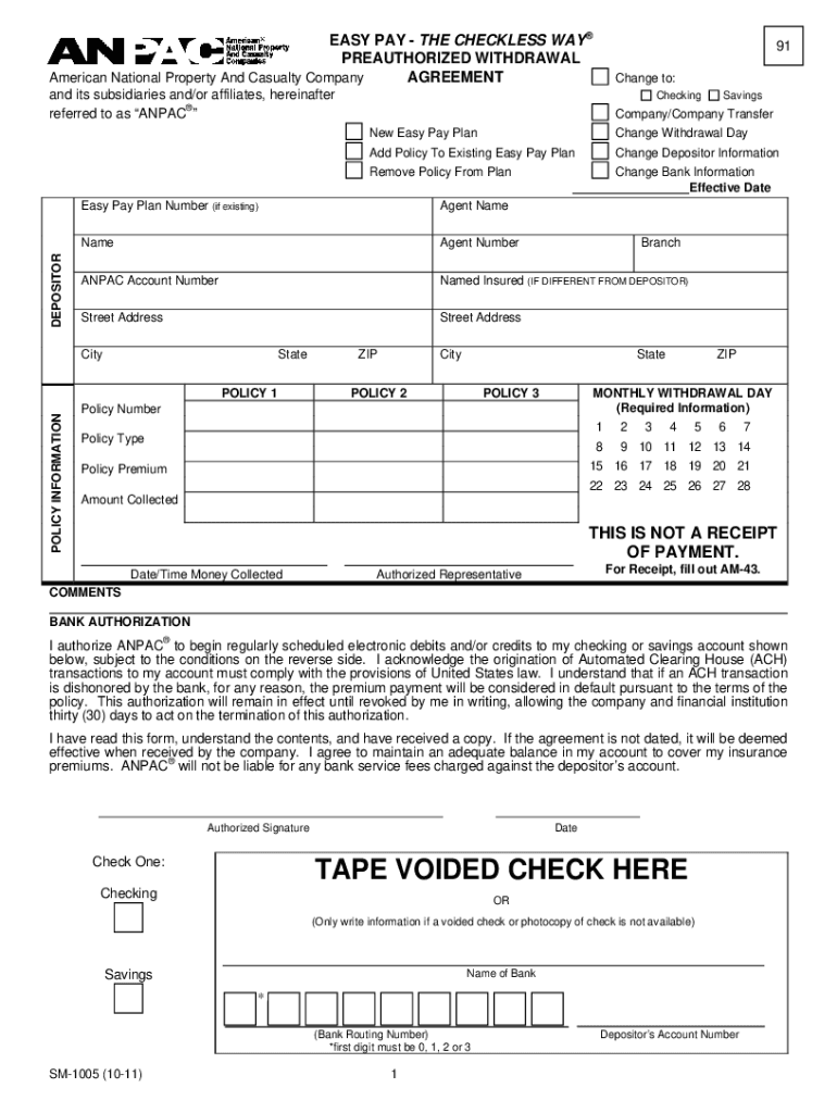 Fillable Online Quick Pay and/or Easy Pay - The Checkless Way Fax Email ...